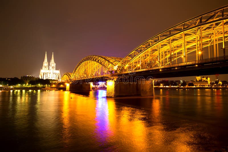 Cologne at night stock photo. Image of christian, europe - 53791096