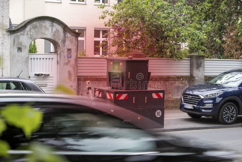 Cologne, NRW, Germany, 06 05 2021, Flash Light of Radar Speed Trap with ...
