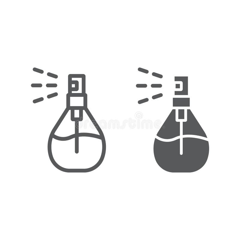 Cologne Spray Line and Glyph Icon, Deodorant and Fragrance, Perfume ...