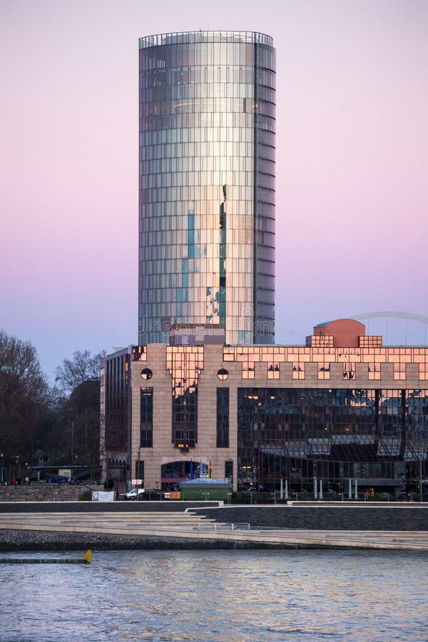 Cologne Triangle Tower Sundown Stock Photo - Image of skyscraper, rise ...