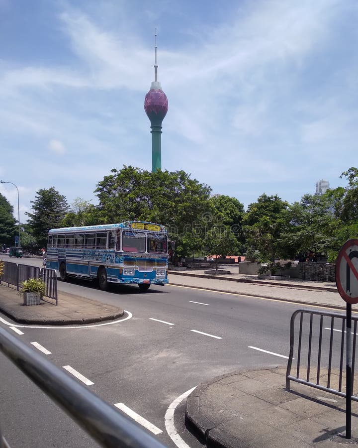 Colomb Blue Sky Sri Lanka and Bus Editorial Photography - Image of blue ...