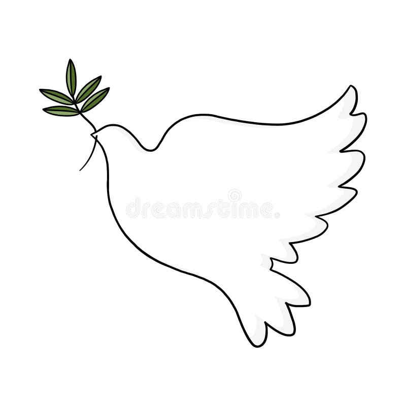 Segno e colomba di pace illustrazione di stock. Illustrazione di amore ...