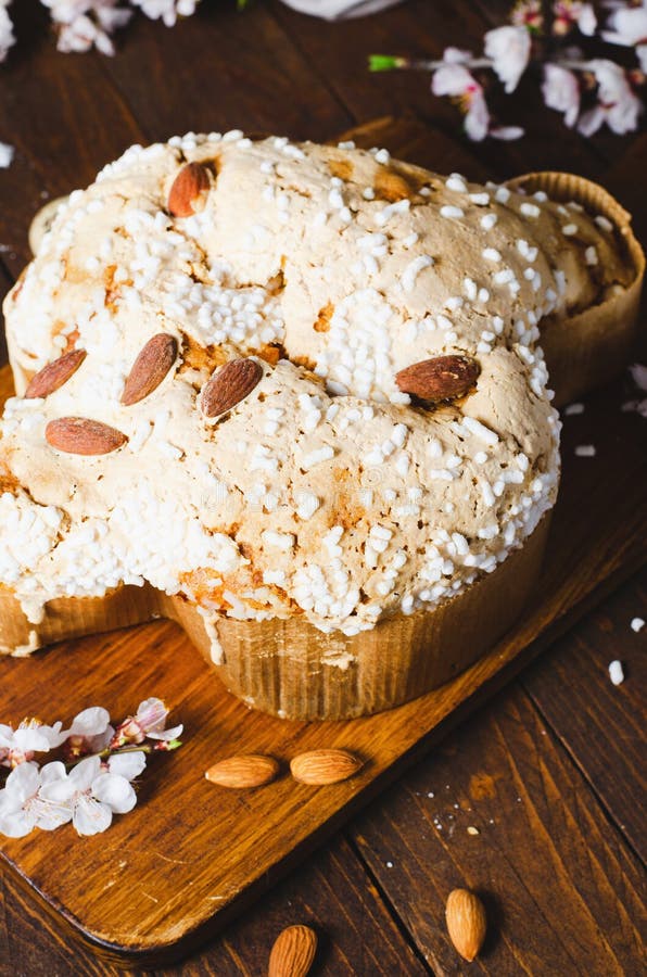 Colomba, Italian Easter Dove Cake on Wooden Background Stock Photo ...