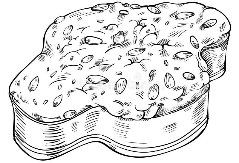 Colomba Pasquale Italian Easter Bread. Hand Drawn Vector Illustration ...