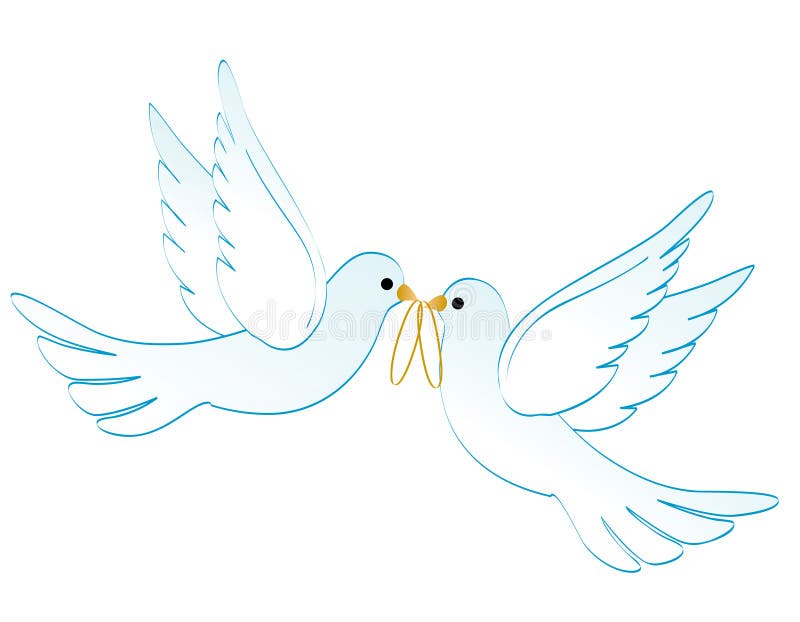 Colombes wedding illustration de vecteur. Illustration du contour - 7383221