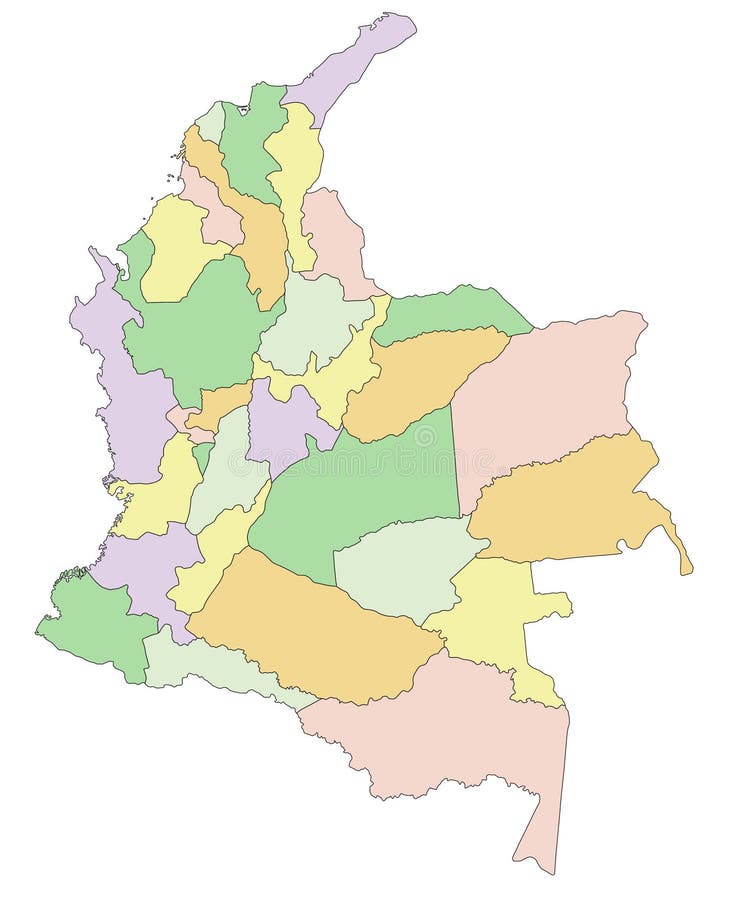 Colombia - Highly Detailed Editable Political Map with Labeling. Stock ...