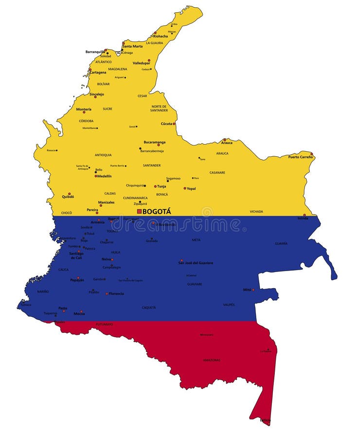 Colombia Map - Highly Detailed Vector Illustration Stock Vector ...