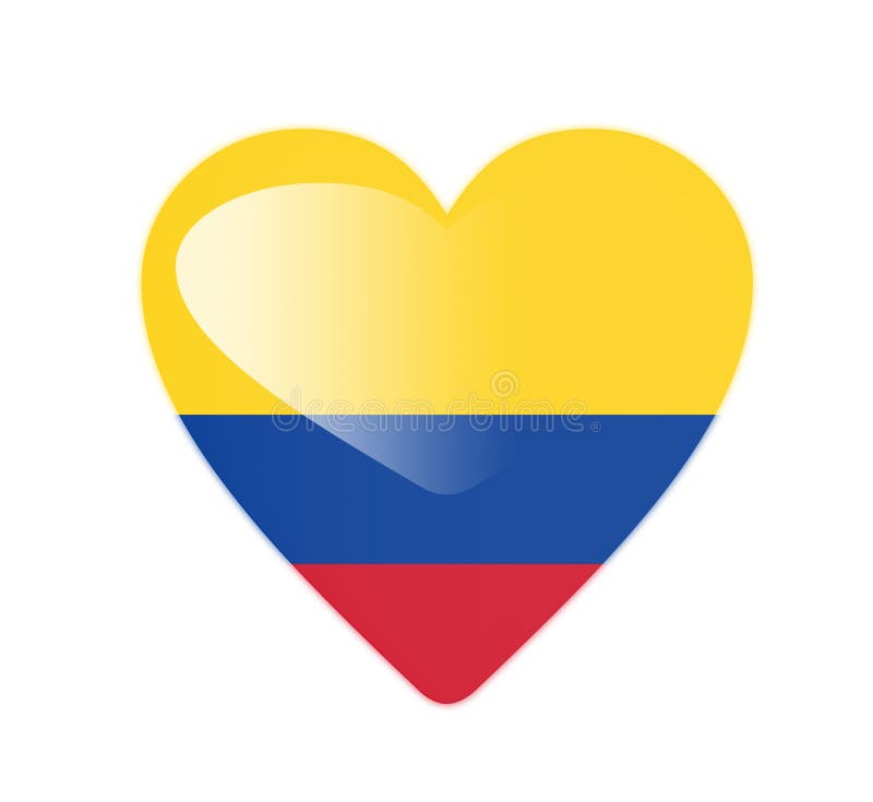 Colombia 3D Heart Shaped Flag Stock Illustration - Illustration of ...