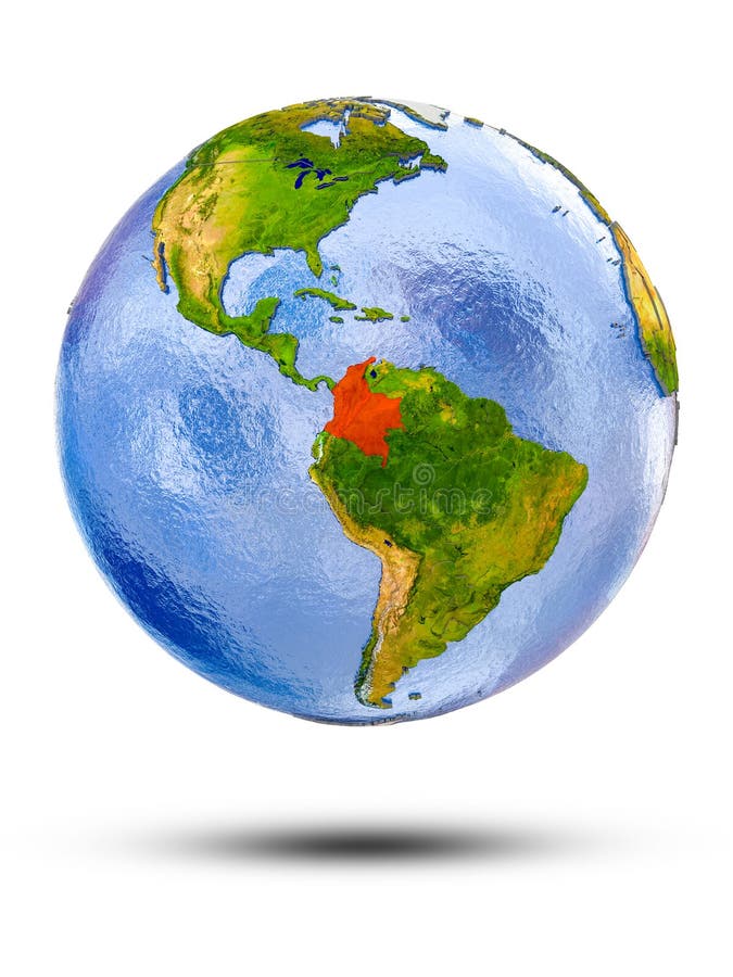 Colombia en el globo 3D stock de ilustración. Ilustración de colombia ...