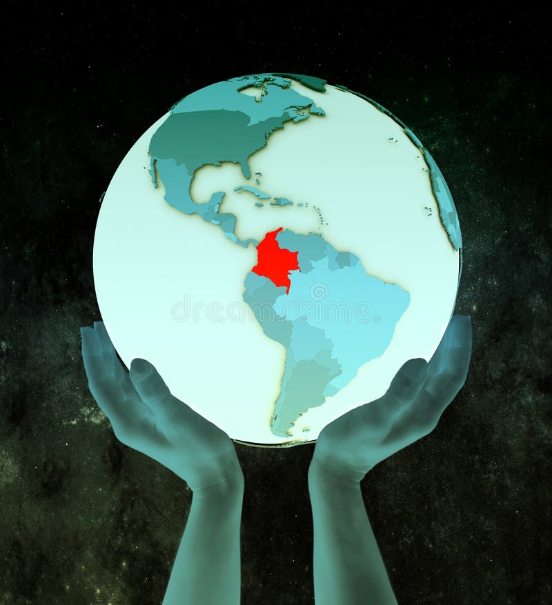 Mapa De Colombia En El Globo Stock de ilustración - Ilustración de ...