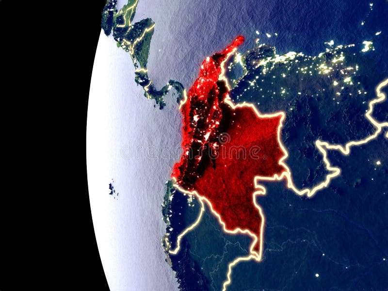 Colombia En El Globo Del Espacio Stock de ilustración - Ilustración de ...