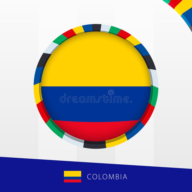 Colombia Flag with Colorful Circle Border Stock Vector - Illustration ...