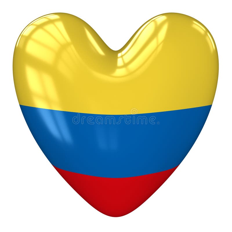 Patriotic Heart Symbol with Colombia Flag Stock Vector - Illustration ...