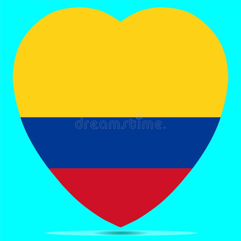 Colombia Flag in Heart Shape Vector Illustration Eps 10 Stock Vector ...