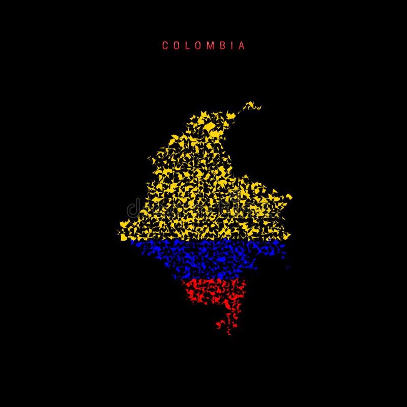 Colombia Flag Map, Chaotic Particles Pattern in the Colombian Flag ...