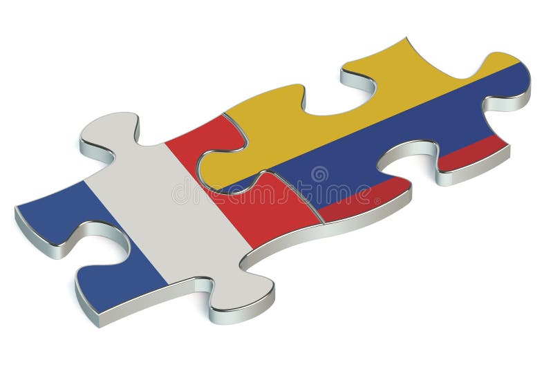 Colombia and France Puzzles from Flags Stock Illustration ...