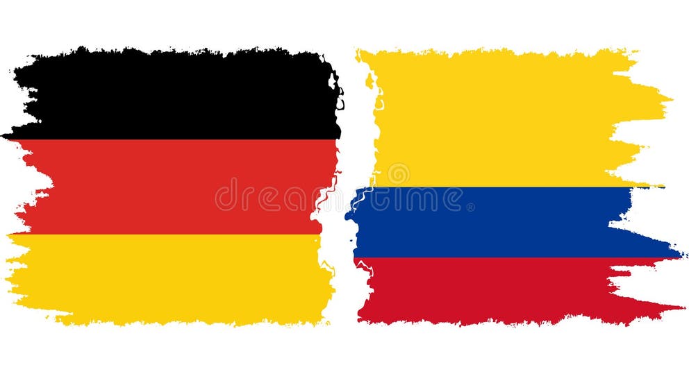 Colombia and Germany Grunge Flags Connection Vector Stock Vector ...