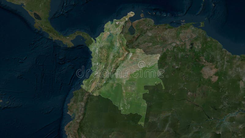 Colombia Highlighted. High-res Satellite Stock Illustration ...