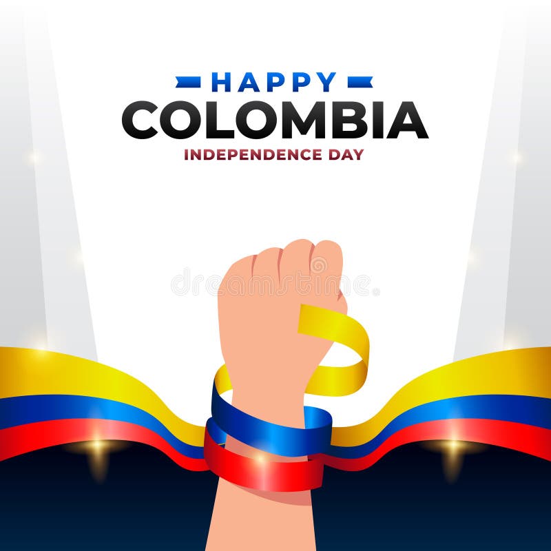 Colombia Independence Day Design Illustration Collection Stock Vector ...
