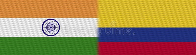 Colombia and India Fabric Texture Flag â€“ 3D Illustrations Stock ...