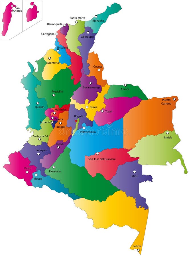 Colombia map stock vector. Illustration of patriotism - 6747401