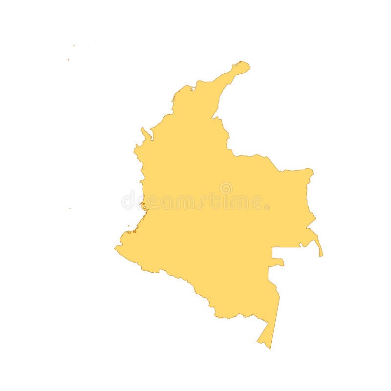 Colombia Map Color Line Element. Border of the Country Stock Vector ...