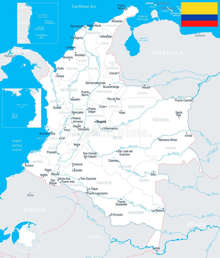 Colombia Map - Detailed Illustration Stock Illustration - Illustration ...