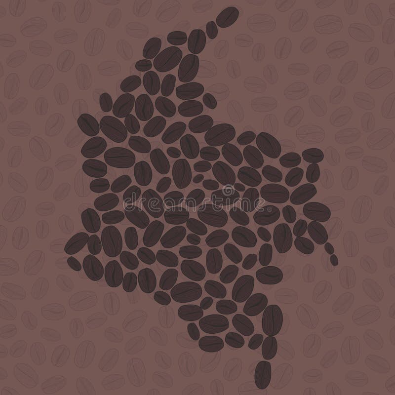 Colombia Map Made of Roasted Coffee Beans. Vector Illustration. Stock ...