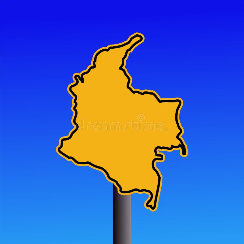 Colombia map warning sign stock vector. Illustration of indication ...