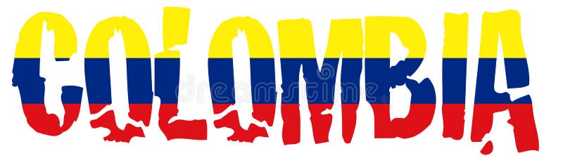 Colombia Name With Flag Stock Image - Image: 5494761