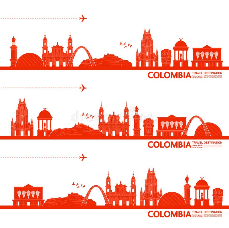 Colombia Travel Destination Vector Illustration Editorial Stock Photo ...