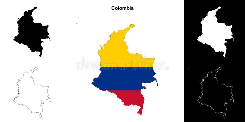 Colombia outline map stock illustration. Illustration of clipart ...