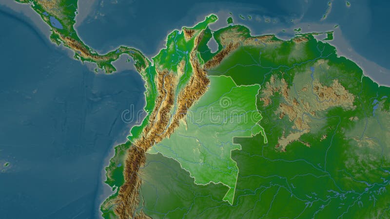 Colombia - Physical. Composition Stock Illustration - Illustration of ...