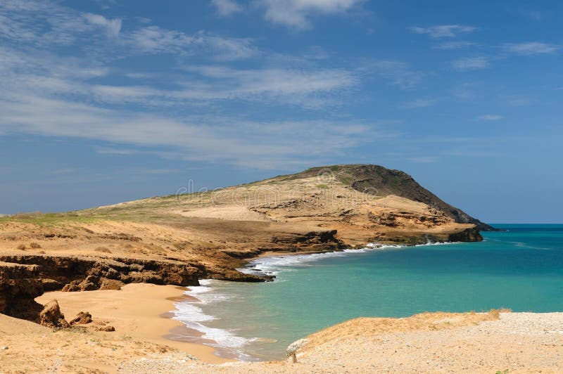Image of El Pilon De Azucar Beach at Cabo De La Vela. La Guajira Desert ...