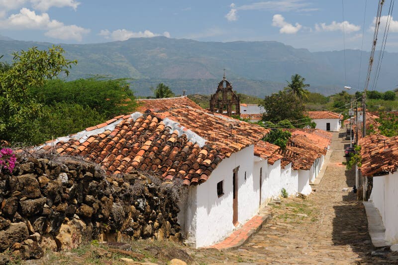 Colombia, Pueblo Colonial De Barichara Foto de archivo - Imagen de ...