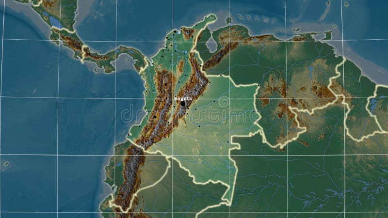 Colombia - Relief. Composition, Borders Stock Illustration ...