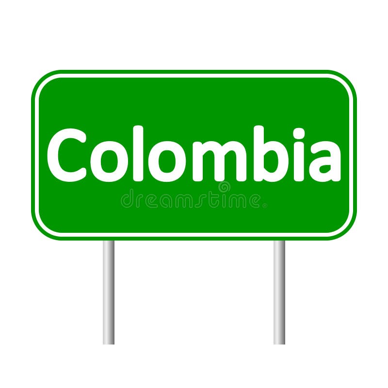 Colombia map on road sign. stock vector. Illustration of sign - 124001137