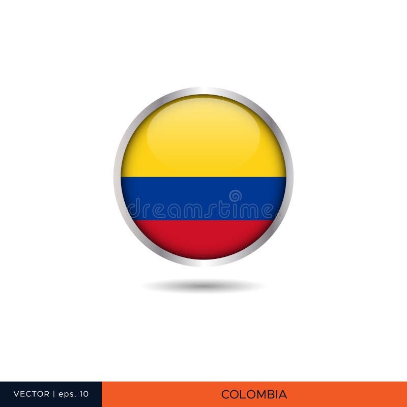 Colombia Round Flag Vector Design. Stock Vector - Illustration of ...