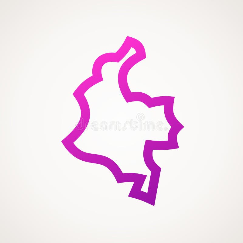 Colombia - Stylized Outline Map Stock Vector - Illustration of ...