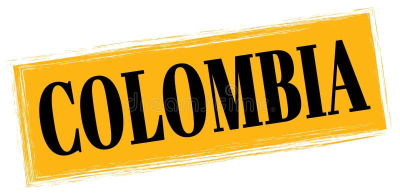 COLOMBIA Text Written on Orange-black Stamp Sign Stock Illustration ...