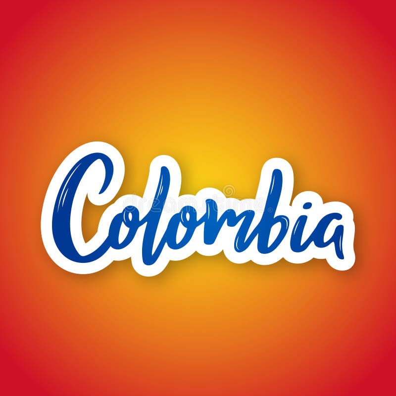 Colombia - Texto Manuscrito Ilustración del Vector - Ilustración de ...