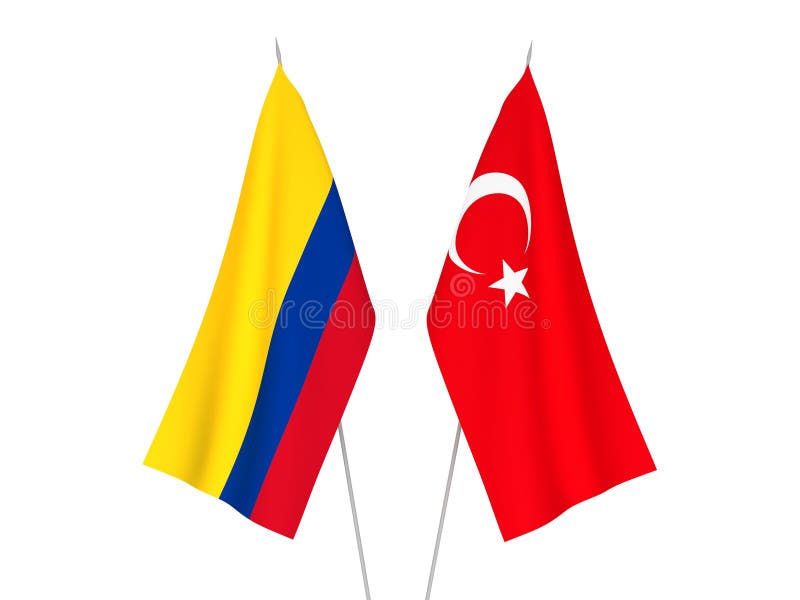 Colombia and Turkey Turkish Flags, Obsolete Torn Weathered, Crisis ...