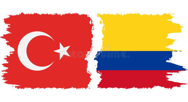 Colombia and Turkey Turkish Flags, Obsolete Torn Weathered, Crisis ...