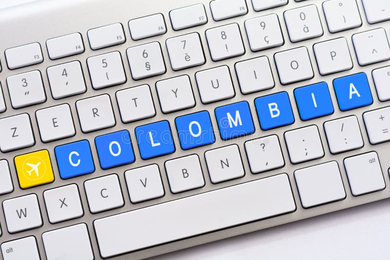 With Laptop Colombia Flag Kept In Cartoon Cupboard Stock Vector ...