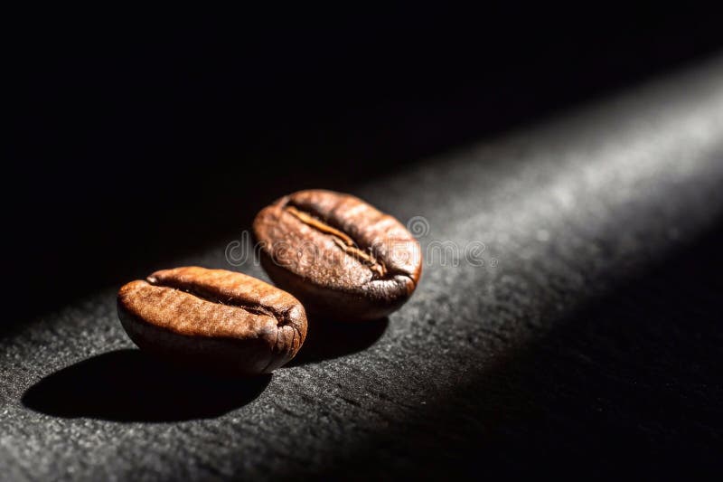 Colombian Coffee Beans with Intricate Texture Captured in a Side View ...