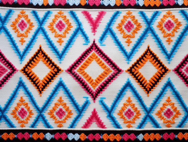 Colombian Ethnic Folk Geometric Pattern Embroidery Stock Illustration ...