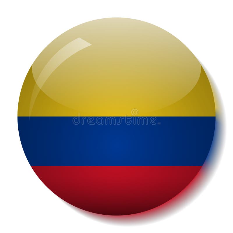 Colombian Flag Glass Button Vector Illustration Stock Vector ...
