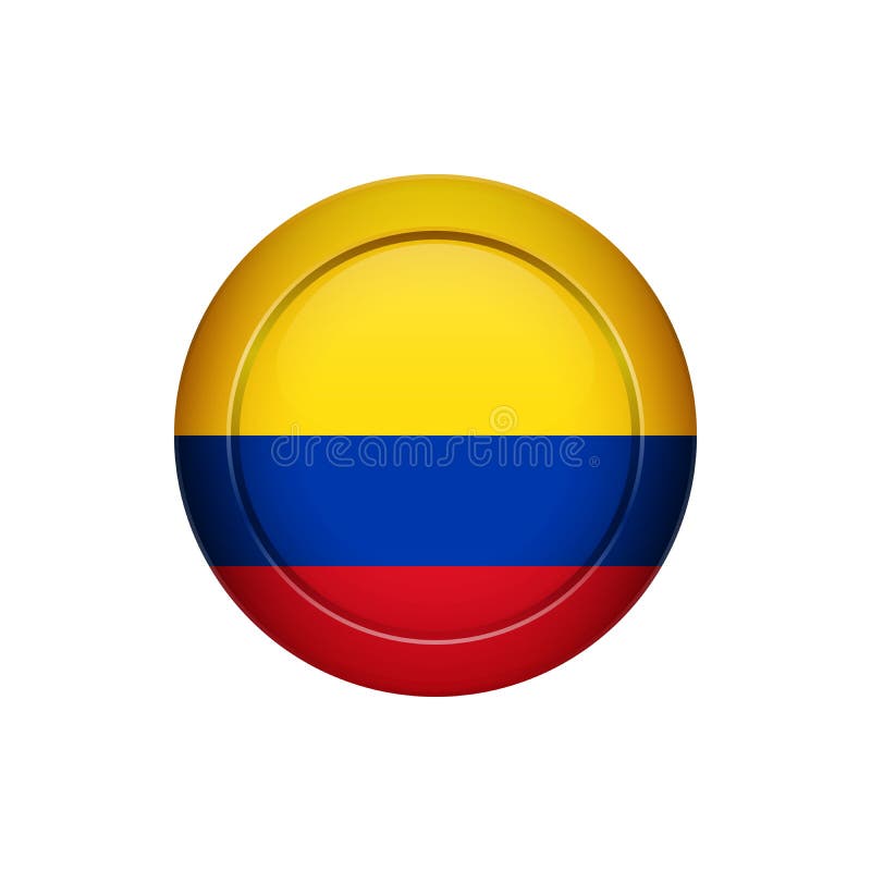 Colombian Flag on the Round Button, Vector Illustration Stock Vector ...
