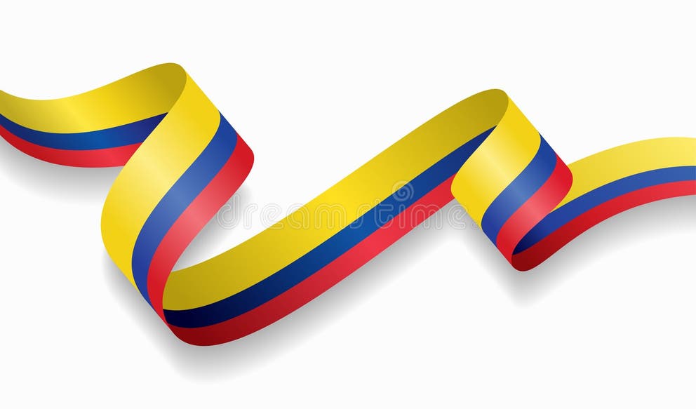Colombian Flag Wavy Abstract Background. Vector Illustration. Stock ...