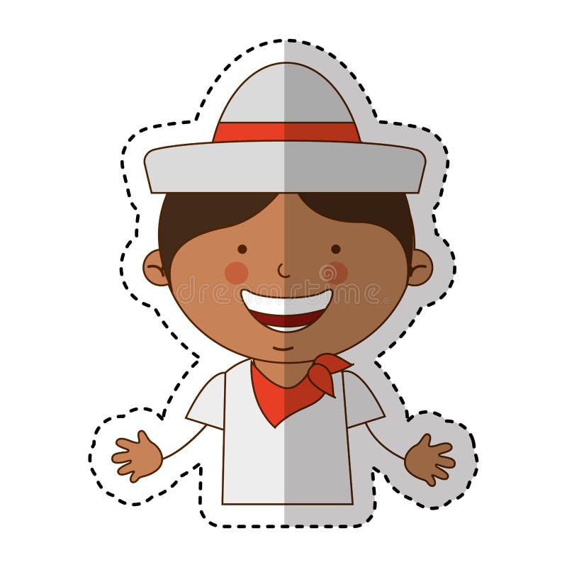 Colombian Little Boy Character Stock Vector - Illustration of cute ...